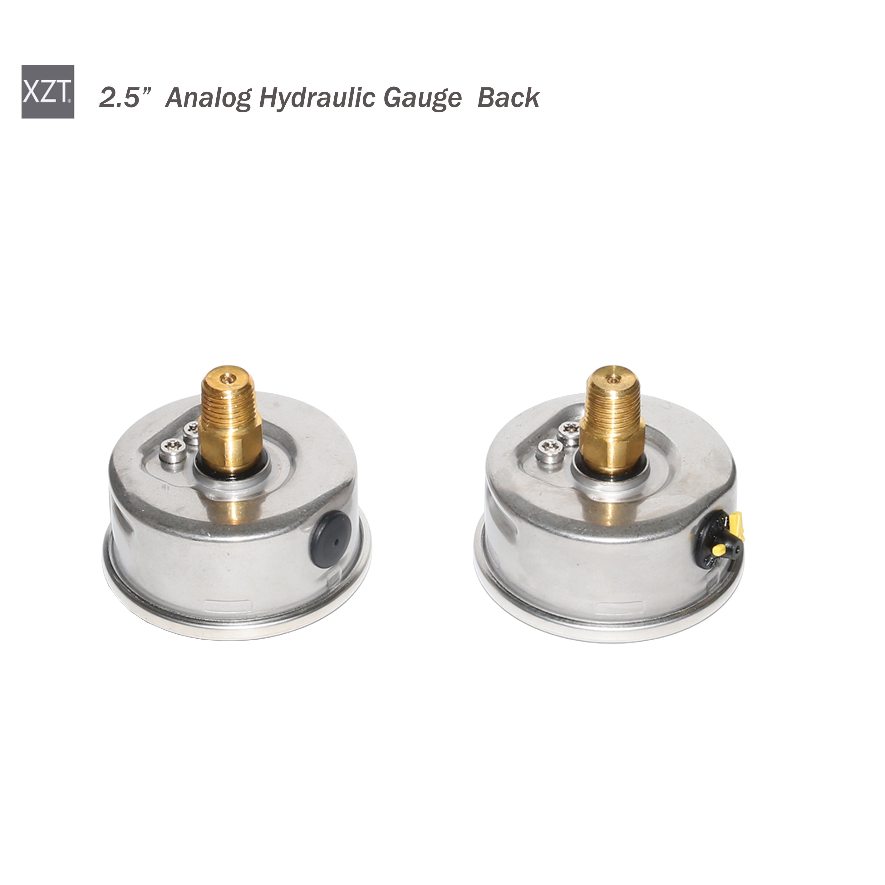 XZT 2.5" Rear Entry with 1/4“ NPT Connector, Analog Hydraulic Pressure ...
